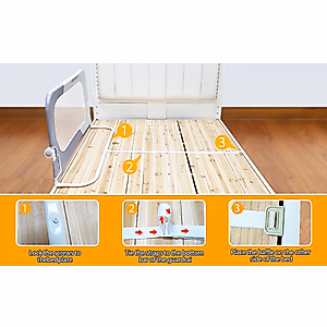 strenkitech Foldable Toddler Bed Rails - Kids Guard Bumper for Crib Safe Bed Side Rail for Twin Queen King Full Size Beds 32inch