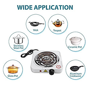500W-1500W Portable Electric Single Burner Hot Plate Kitchen Stove Dorm Cooktop