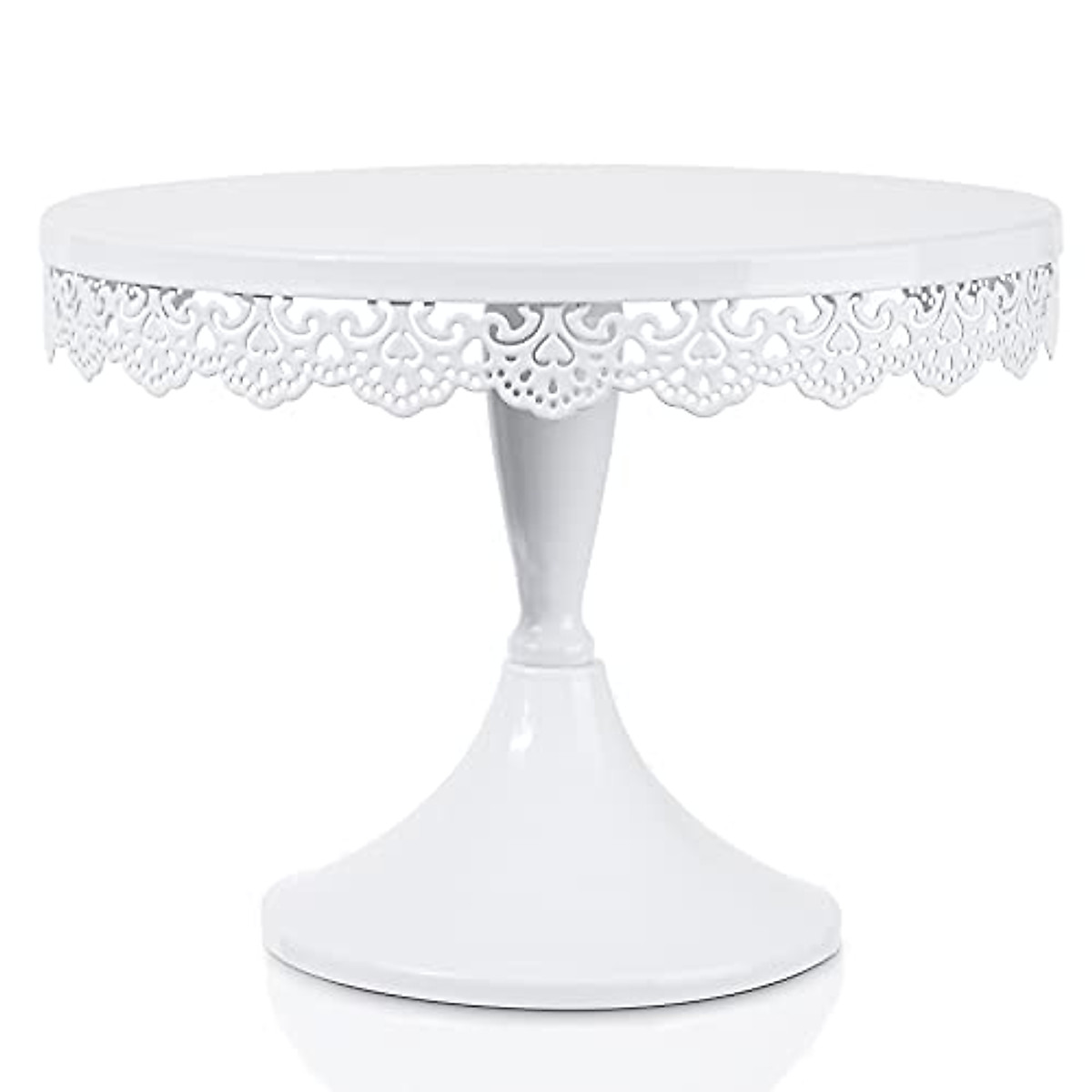 TRSPCWR White Cake Stand 10in , Metal Dessert Display Stands Cupcake Holder, Decor for Wedding, Birthday, Party, Round