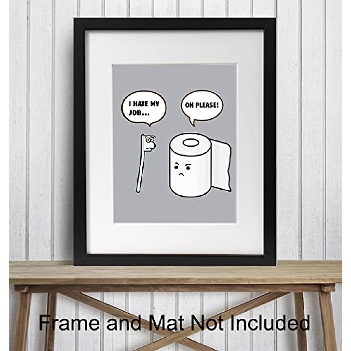 Bathroom Typography Art Print Wall Art Poster - Chic Modern Home Decor for Bath - Makes a Great Gag Gift or Funny Housewarming Gift - 8x10 Photo- Unframed