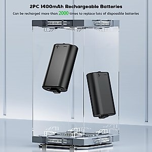 Cooling Fan Charging Stand for Xbox Series X Console and Controller - Vertical Cooler System & Charger Station with 15 RGB Light Modes, 2 Batteries and 3 Holders for Xbox Series X Accessories Storage