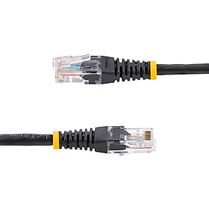 StarTech.com Cat5e Ethernet Cable - 6 ft - Black - Patch Cable - Molded Cat5e Cable - Short Network Cable - Ethernet Cord - Cat 5e Cable - 6ft (M45PATCH6BK)