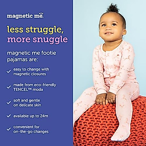 Magnetic Me Footie Pajamas Soft Modal Baby Unisex Sleepwear Quick Magnetic Fastener Sleeper Wind Chime 0-3 Months