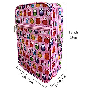 Keelie-Pink Owl Bible Cover for Women Book Cover for Girls Scripture Tote Bible Case with Handle Fits for Standard Size Bible