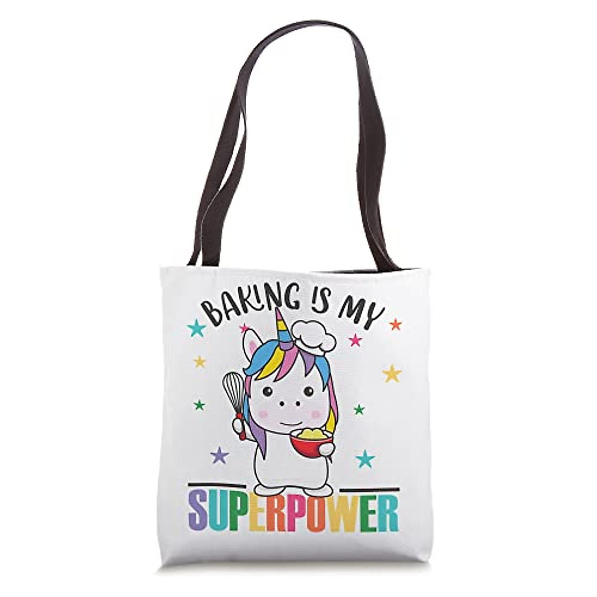 Baking Is My Superpower Cute Unicorn Is Baking Cupcakes Tote Bag