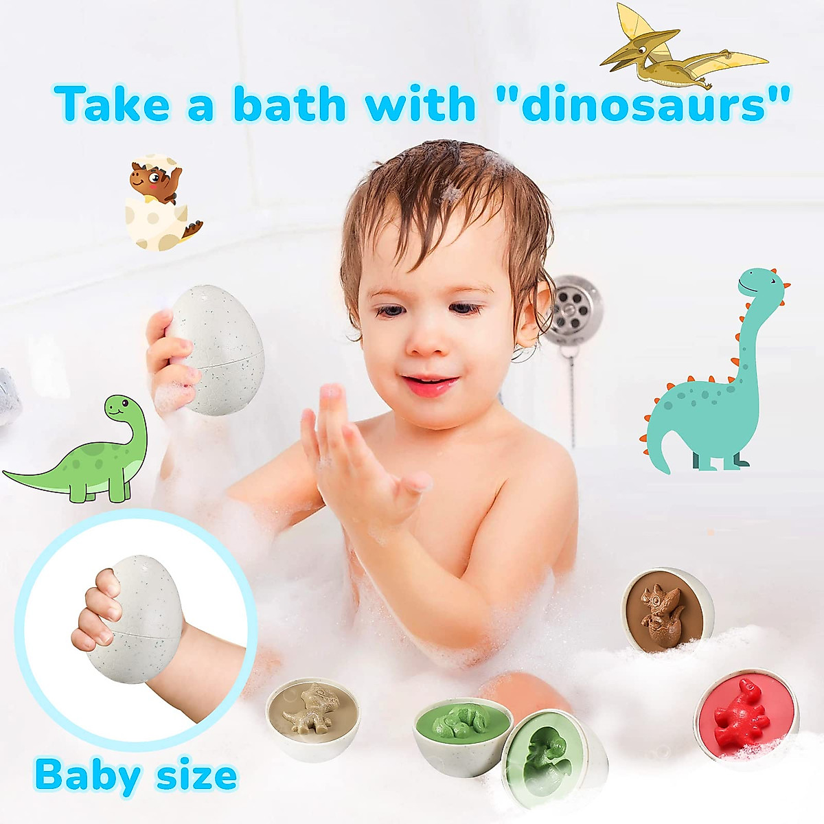 MINGKIDS Dinosaur Toys for 1 2 Year Old Boys Girls,12 PCS Matching Dinosaur Eggs with Holder, Easter Gifts for 1 2 3 Year Old,Montessori Toys for 1 2 3 Year Old