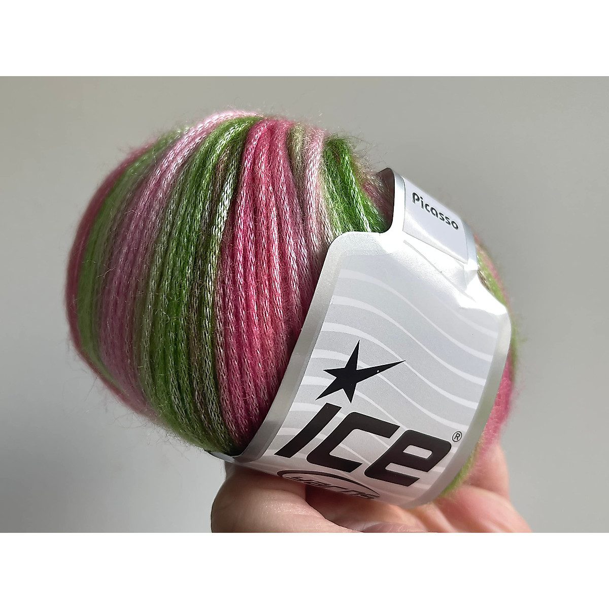 Strawberries & Limes (Pinks & Greens) Picasso Fuzzy with Subtle Sheen Yarn, Polyester, Acrylic Blend 50 gram 125 Yards