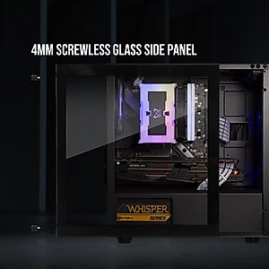 BitFenix Nova Mesh mATX (Micro ATX, Mini ITX) High Airflow PC Gaming Case ARGB Edition Black, 3 x ARGB Fans Pre-Installed, 240mm AIO Support at Top, GPU Length Support Up to 345mm (Micro ATX Black)