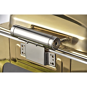 HONHPD Golden Chafing Dish Buffet Set 6.8 Qt Stainless Steel Complete Chafer Set Catering Warmer Set with Water Pan, Fuel Holder for Parties, Dinners, Catering, Buffet and Weddings