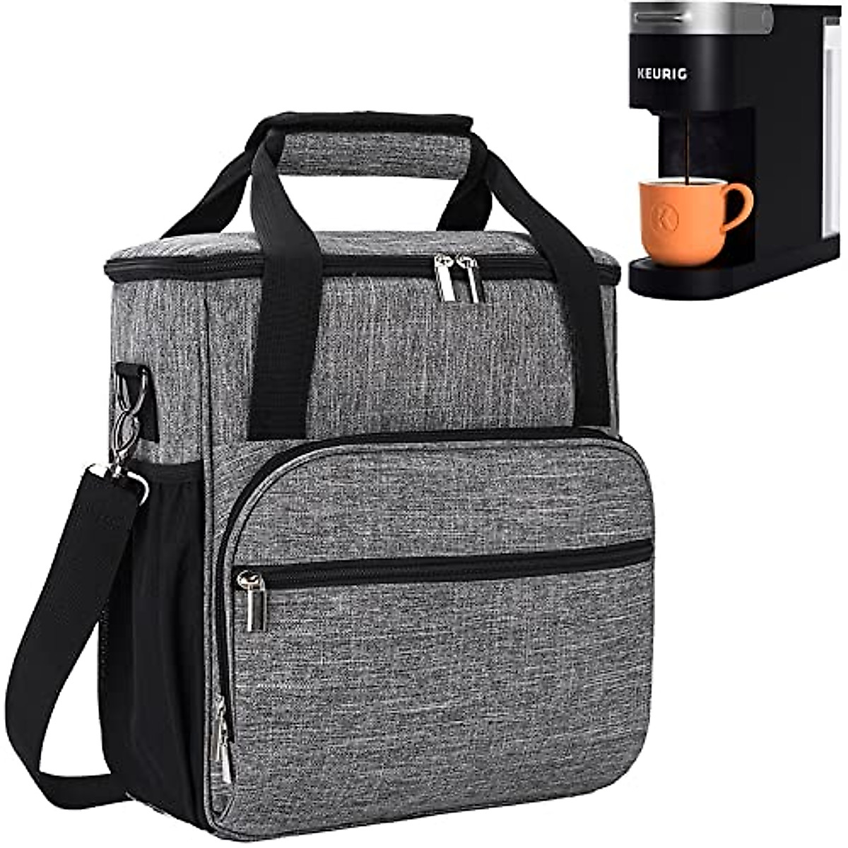 Coffee Maker Carring Bag for Keurig K-Mini or K-Mini Plus, Storage Mini Tote Case for Travel, Grey