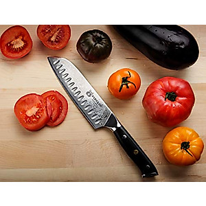 7-inch VG10 Santoku- 66 layers of High Carbon Damscus Stainless Steel Cladding—Kintaro Series—Kurouto Kitchenware