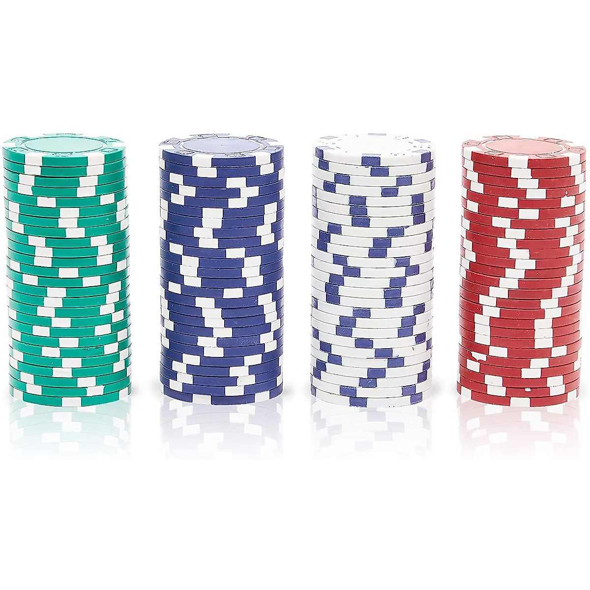 Okuna Outpost Professional Poker Chip Set for Casino Card Games (4 Colors, 100 Pieces)