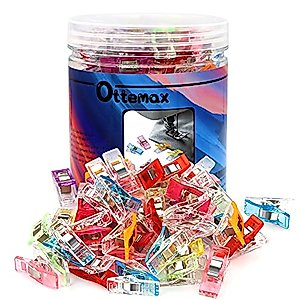 Ottemax Multipurpose Sewing Clips Pack of 120, Sewing Accessories and Fabric Clips, Quilting Clips, Assorted Colors