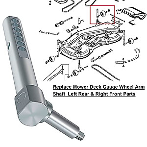 Hihitomorrow Mower Deck Gauge Wheel Arm Shaft Left Rear & Right Front Parts AM131288 for John Deere Mower Lawn & Garden Tractors GX345 GX355 4010 4210 GT225 GT235 X465 X575