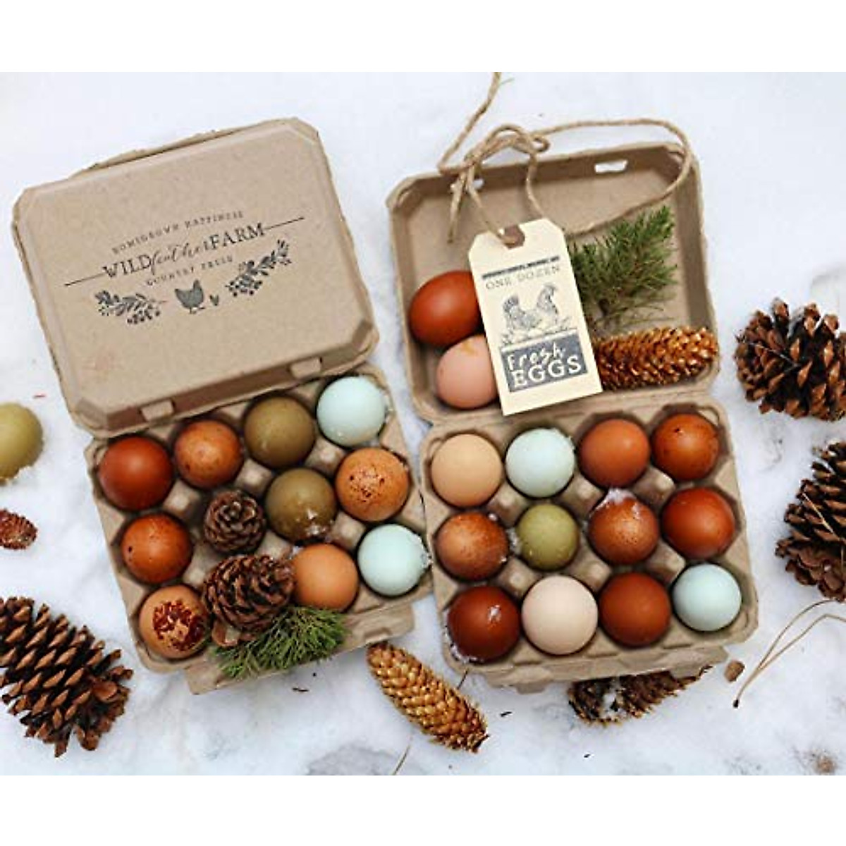 Vintage Blank Egg Cartons- Classic 3x4 Style Holds 12 Large Eggs, Sturdy Design Made from Recycled Cardboard (25)