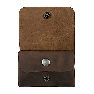 Hide & Drink, Double Pouch Wallet for Men and Women, Rectangular Card Holder, Money Organizer, ID Case, Classic Style, Full Grain Leather, Handmade, Bourbon Brown