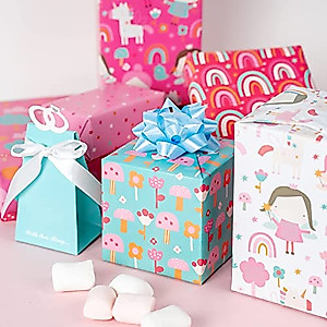 MAYPLUSS Wrapping Paper Large Sheet - Folded Flat - 6 Different Pink Girl Design (45.2 sq. ft.ttl.) - 27.5 inch X 39.4 inch Per Sheet