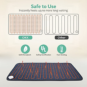 OKK Heating Pad for Back, 33" x 17" Portable Electric Heating Pads for Cramps Neck Shoulders Knee Leg Pain Relief, King Size Heat Pad with 6 Heat Levels & Auto Shut Off, FSA HSA Eligible