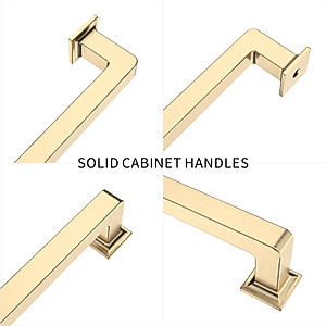 9BUILD 5 Inch 10 Pack Brushed Brass Cabinet Pulls Kitchen Cabinet Handles Kitchen Cabinet Hardware Kitchen Handles for Cabinets Cupboard Handles Gold Pulls for Cabinets