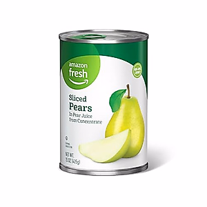 Amazon Fresh, Sliced Pears in Pear Juice from Concentrate, 15 Oz (Previously Happy Belly, Packaging May Vary)