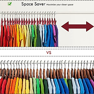 ATZJOY Velvet Hangers, Non Slip 360 Degree Swivel Hook Strong and Durable Clothes Hangers for Coats, Suit, Shirt, Pants & Dress Clothes(50 Pack Burgundy)