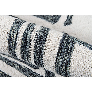 Momeni Mallorca Charcoal Area Rug Area Rug, 2' x 8' Runner Rug for Living Room, Dining Room, Bedroom, Hallways, and Kitchen