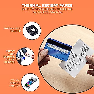 Thermal Credit Card Paper Rolls Printer Paper Receipts 2 1/4" X 50' for Popular Credit Card Machines POS and Cash Registers BPA Free 50 Rolls (CORE 50 Rolls)