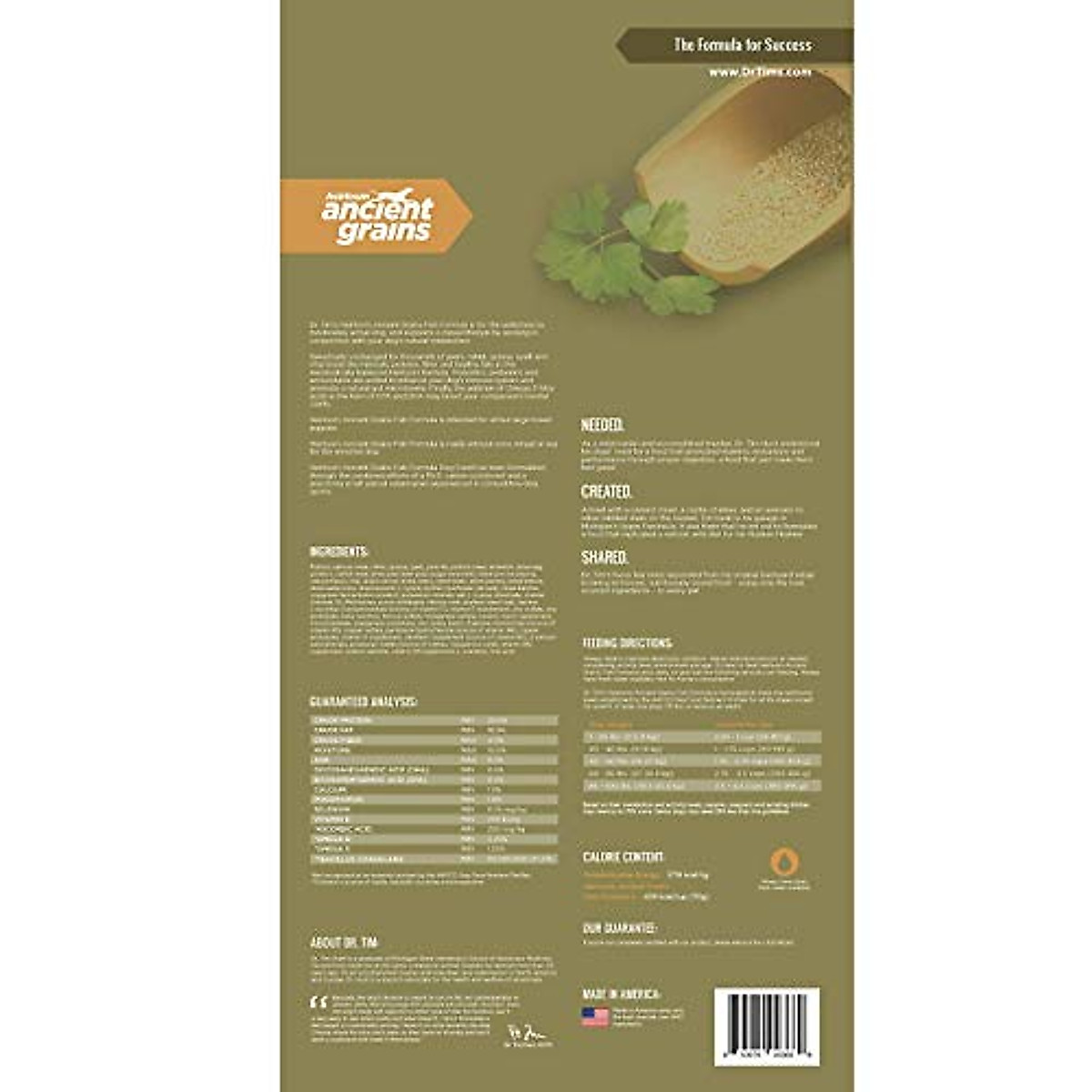 Dr. Tim's Heirloom Ancient Grains Fish Formula Premium Dry Dog Food, 5 lb. Bag