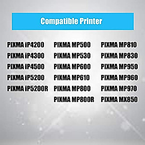 Canon PGI-5Bk 3 Pack Compatible Inkjet Cartridge w/ Chip for Pixma MP500 MP530 MP600 MP800 iP4-Black