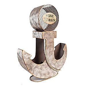 Anchor Shaped Wine Rack with Wine Cork Holder