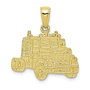 Solid 10k Yellow Gold Truck Cab Souvenir Pendant Charm