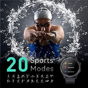 GYMROAD Smart Watch with Receive & Dial, Fitness Tracker Waterproof Smartwatch for Android iOS Phones 1.32" HD Full Touch Screen Digital Watches with Heart Rate Sleep Monitor Pedometer, Black (White)