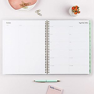 Blue Sky 2023 Weekly and Monthly Planner, January - December, 8.5" x 11", Frosted Cover, Wirebound, Laurel (142094)