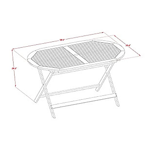 East West Furniture DICM5CWNA Diboll 5 Piece Patio Bistro Dining Furniture Set Includes an Oval Outdoor Acacia Wood Table and 4 Folding Side Chairs, 36x60 Inch, Natural Oil
