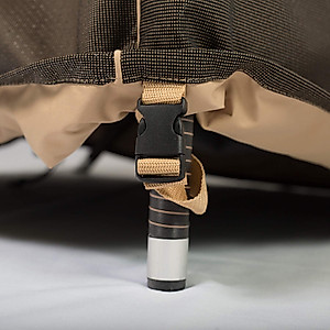 Budge P1W01BTNW3-2PK StormBlock Hillside Patio Chair Cover (2 Pack) Premium Outdoor Waterproof, Medium, Black and Tan Weave