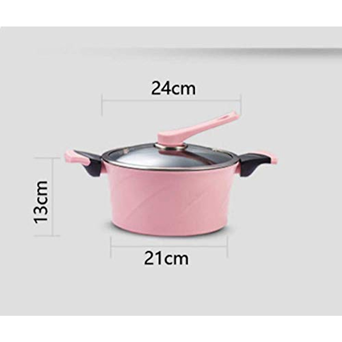 Stock Pot Korean Medical Stone Non Stick Soup Pot Double Ear Non Stick Pot Household Steamer Stew Pot Multipurpose Stock Pot -Pink