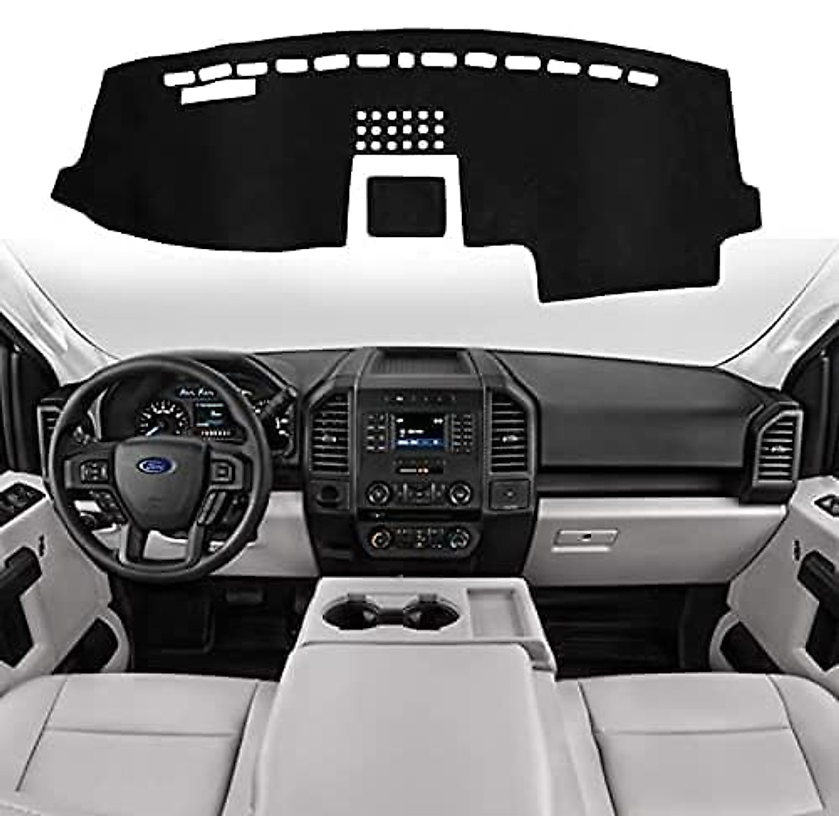 SHINEHOME Dashboard Cover Dash Mat Compatible with 2015 2016 2017 2018 2019 2020 Ford F150 Dash Covers Interior Dash Board Accessories Protecter Cover