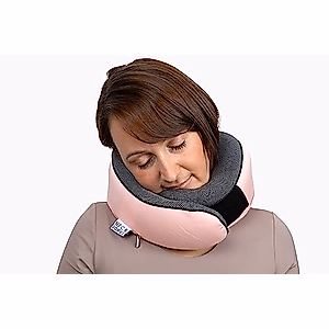 NECK DONUT - Neck Pillows for Travel - Airplane Pillow – Memory Foam for Kids & Adults – Travel Neck Pillow & Airplane Travel Essentials for Sleeping Support On Flight Or Car (Pink)