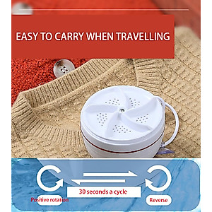 AMZTEMU Portable Mini Turbo Washer, Portable washer machine, Mini washing machine portable washer for Underwear, Baby Clothes, or Small Items, for Apartments, Camping, Travel