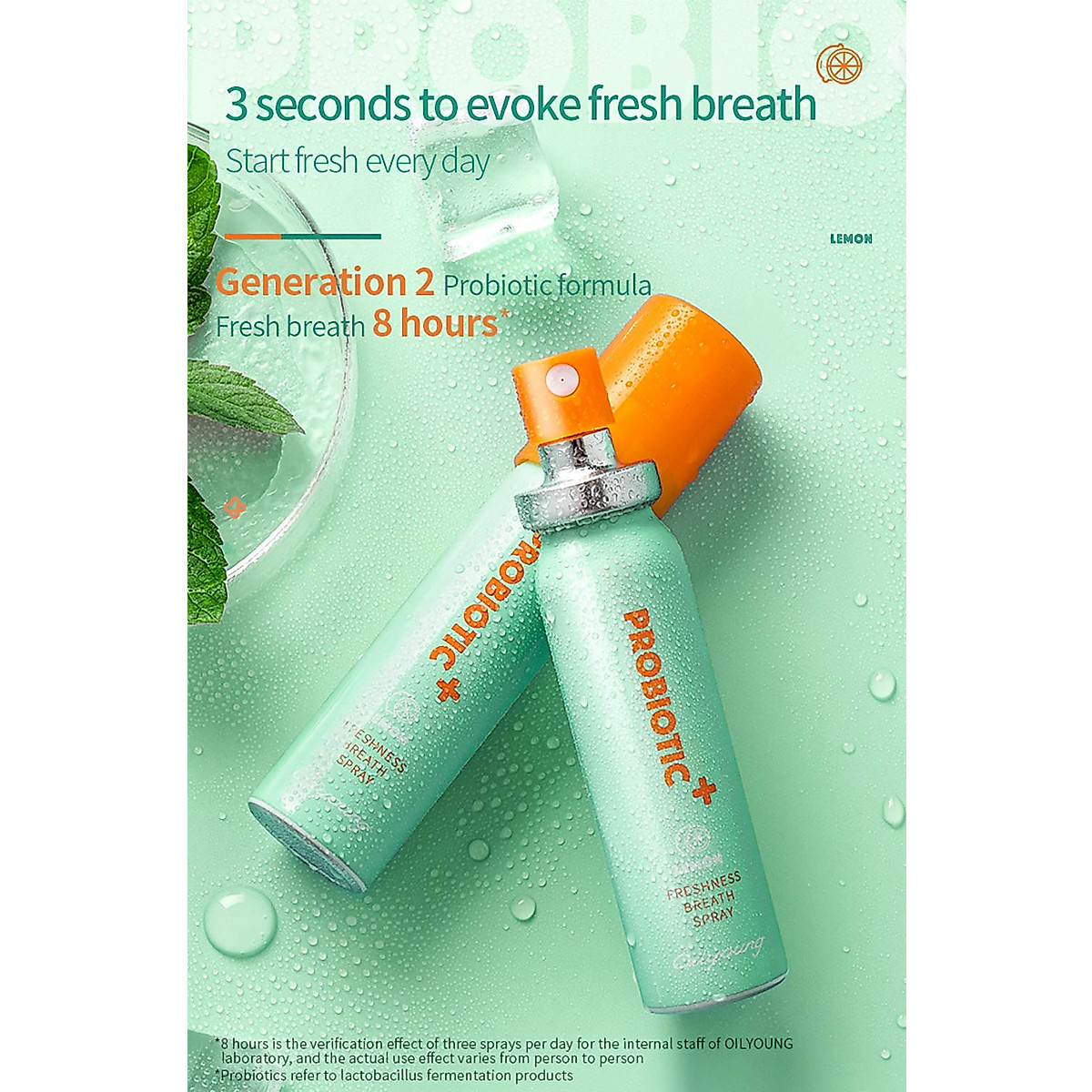 YXMGC Breath Spray for Bad Breath Fresheners Mouth Spray Mint Oral Care Health Spray for Dry Mouth With Surprise Gifts, 0.5 fl.oz/Bottle (Pack of 2)