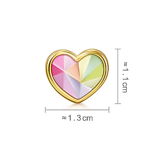 CHOW SANG SANG 999 24K Solid Gold Love Heart Mini Charm Bracelet for Women 91811C