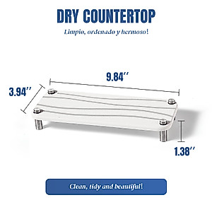 Plentio Bathoom Trays, 2 Pack, Fast Drying Stone Soap Dish, Sponge Holder for kitchen, Diatomite Stone Sink Tray for Soap and Toothbrush Cup, Suitable for Bathroom and Kitchen, Lvory Love