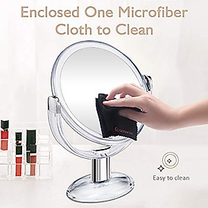 Gotofine Double Sided Magnifying Makeup Mirror, 1X & 10X Magnification with 360 Degree Rotation- Clear & Transparent