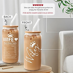 Frerdui Gifts for Wife from Husband - Wife Gifts - Wedding Anniversary, Birthday Gifts, Mothers Day Gifts for Wife - Funny I Love You Gifts, Romantic Gifts - 18 OZ Wife Can Glass