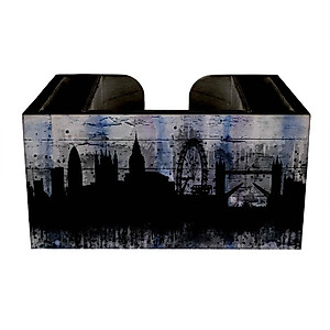 Bar Caddy - City Scene Design - 3 Compartment Caddy