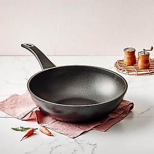 The Premium Nonstick Wok, Skillet, Saucepan Monster Cooker which is applied Quantanium Coating, Durable and Large size, Saucepan, Frying Pan, Black Pan