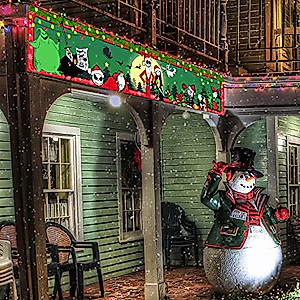 Nightmare Before Christmas Decorations Jack Skellington Yard Sign Jack and Sally Xmas Banner Decorations for Winter Holiday Indoor Outside Front Door Party Supplies