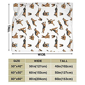 Belgala Blanket German Shepherd Dogs Poses Flannel Fleece Throw Blankets for Baby Kids Men Women,Soft Warm Blankets Queen Size and Throws for Couch Bed Travel Sofa 80inchX60inch,Black