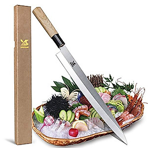 MSY BIGSUNNY Sashimi Sushi Knife 12 Inch Long Blade, Knife Slicer Razor Sharp for Fish Filleting