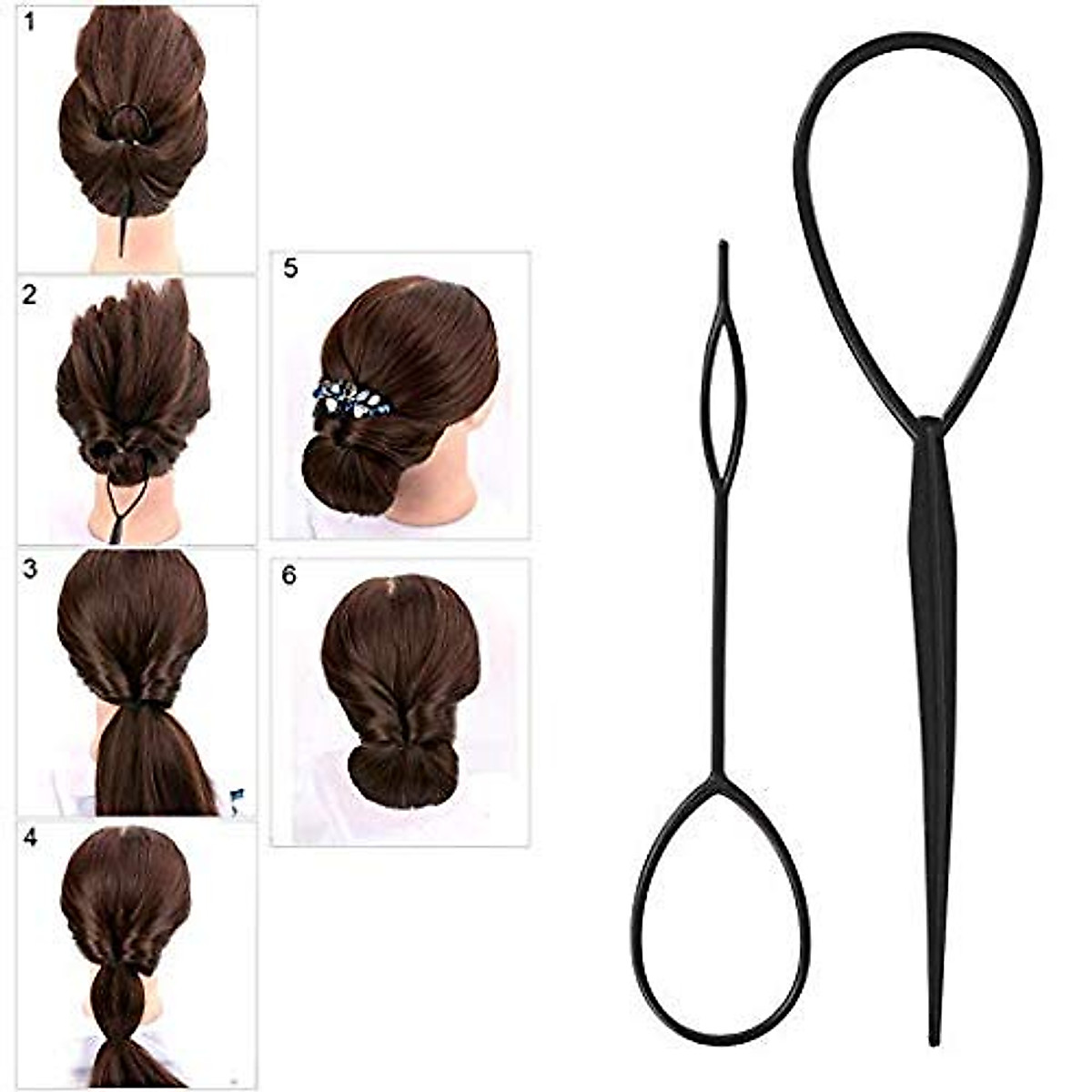 19 Pcs Hair Braiding Tool, DIY Hair Styling Tool Kit Updo Ponytail Maker Accessories Topsy Hair Braid Kit